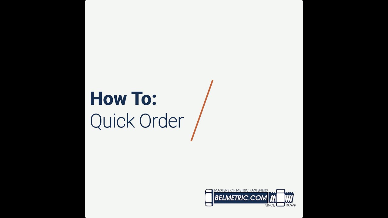 How To: Quick Order - YouTube