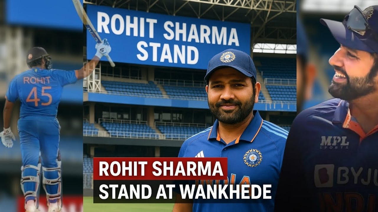 Rohit Sharma Stand inaugurated at Wankhede stadium - YouTube