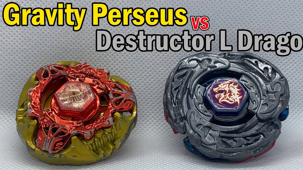 GOLDEN Gravity Perseus vs Destoryer L drago Metal Fight Beyblade ...