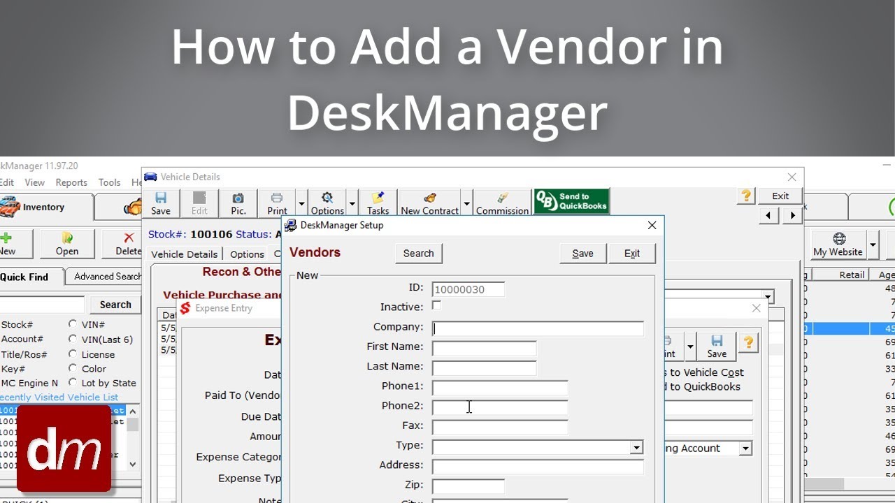 How to Add a Vendor in DeskManager - YouTube