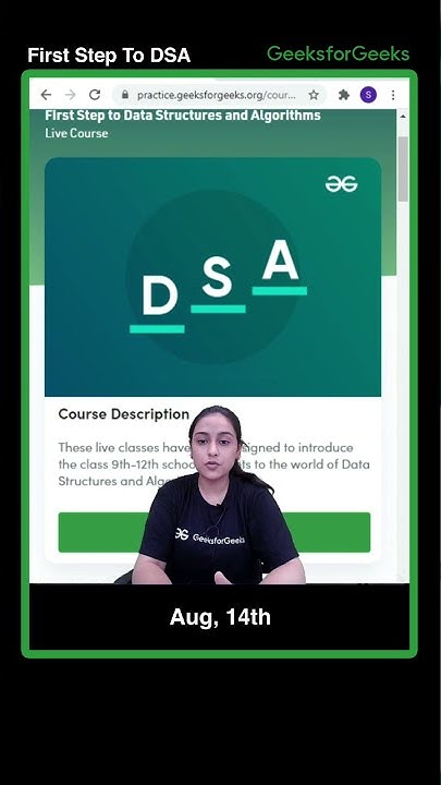 Time to take your First Step to DSA | GeeksforGeeks School | LIVE DSA Classes - YouTube