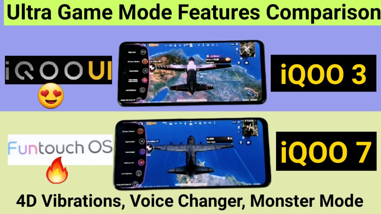 iQOO 7 vs iQOO 3 Ultra Game Mode features Comparison Funtouch Ui vs ...