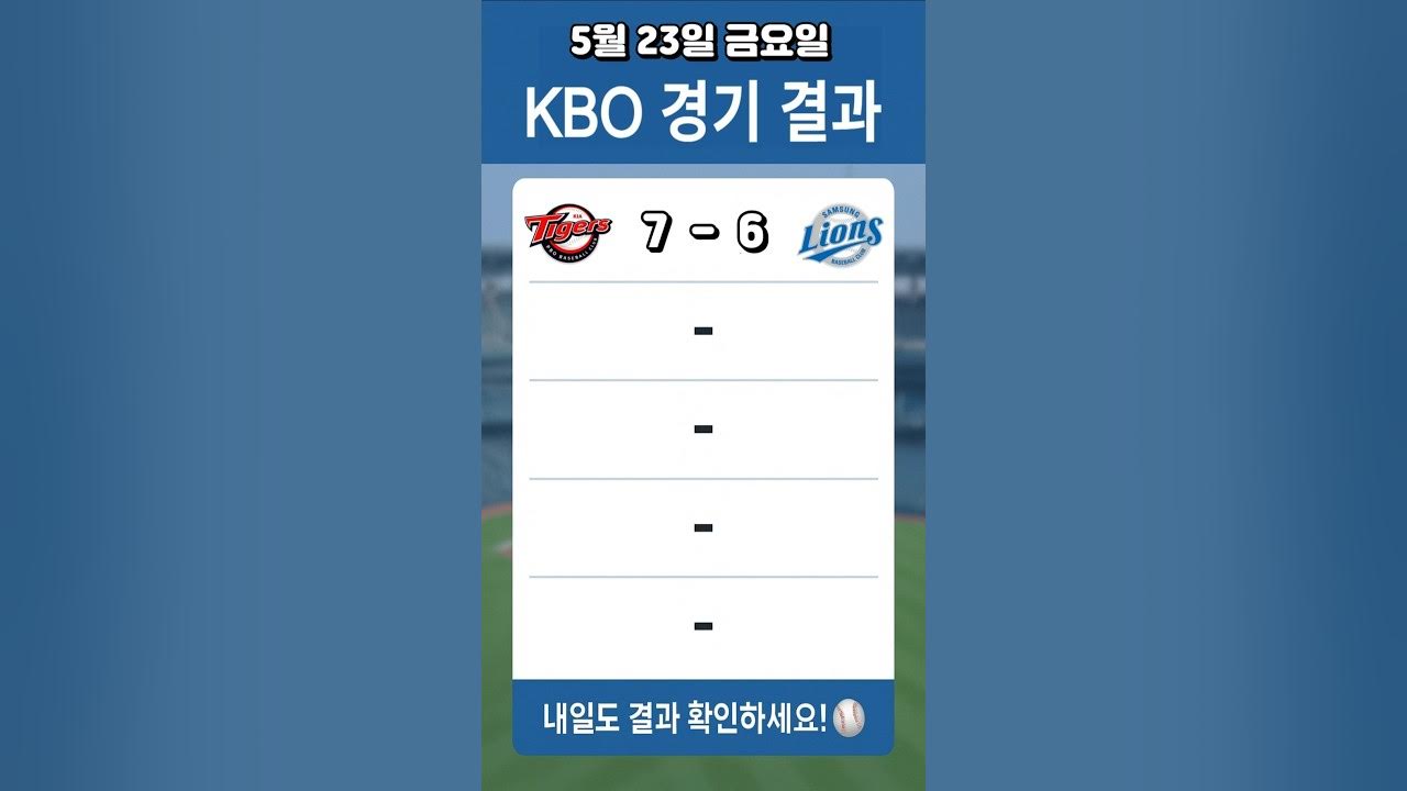 5월 23일 KBO경기 결과 #두산 #기아 #엘지 #키움 #한화 #kt #nc #ssg #롯데 #삼성 #야구 - YouTube