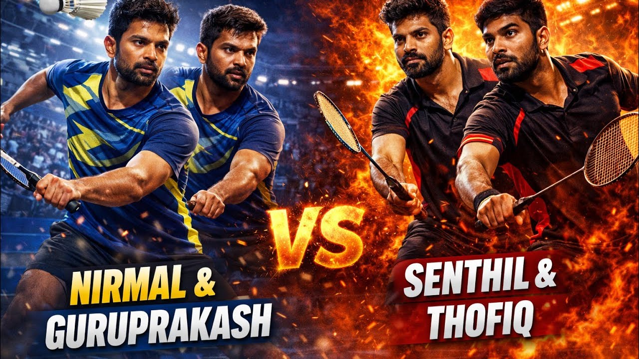 Badminton rally | SLB ACADEMY | Senthil Thofiq vs Nirmal guru Prakash ...