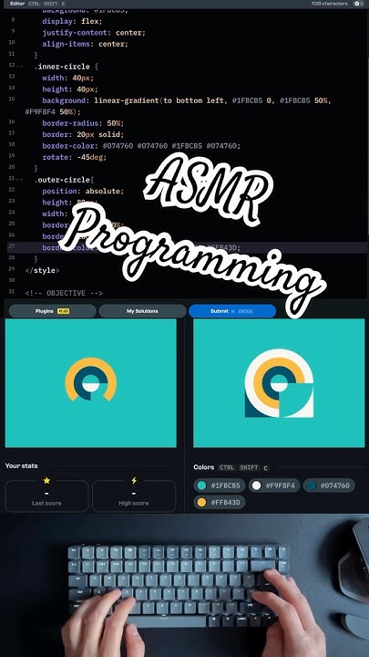 CSS Battle #234: ASMR Coding Keyboard Only #coding #asmr #cssbattle #html #webdev #keyboard #css ...