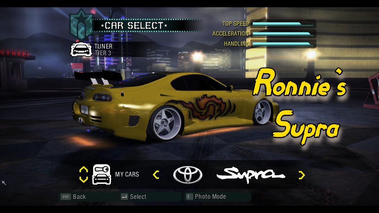 Ronnie's Supra - NFS Carbon Gameplay Speedart - YouTube