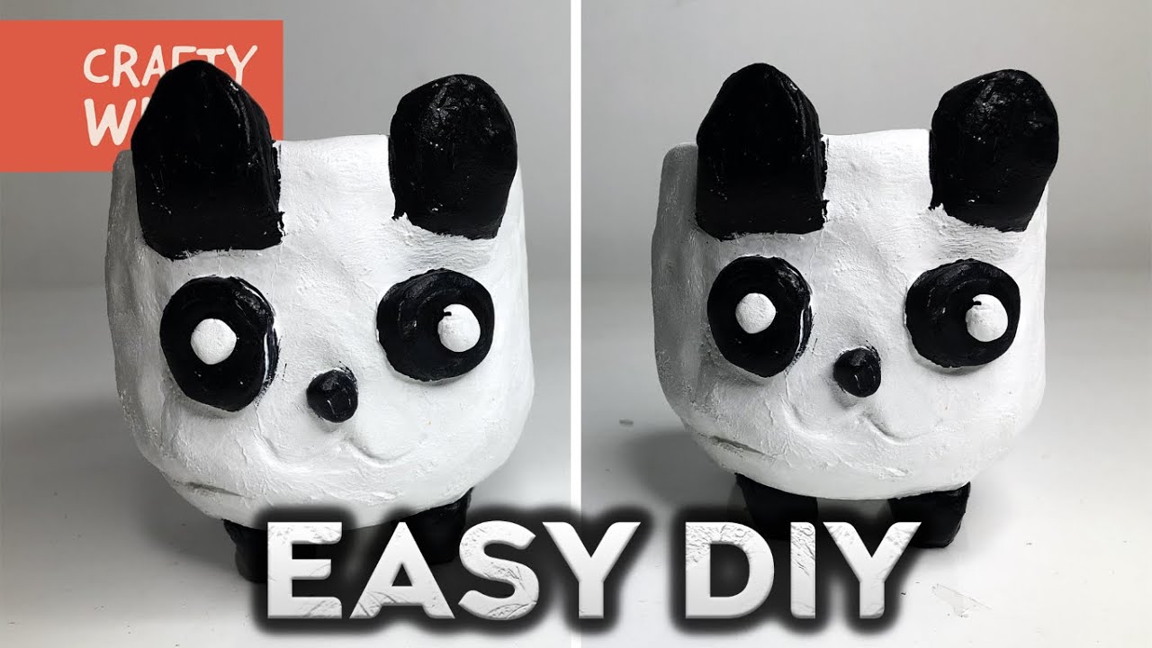 DIY Panda Pot with Cute Design || Low-Cost ,🎨Creative & Awesome White ...