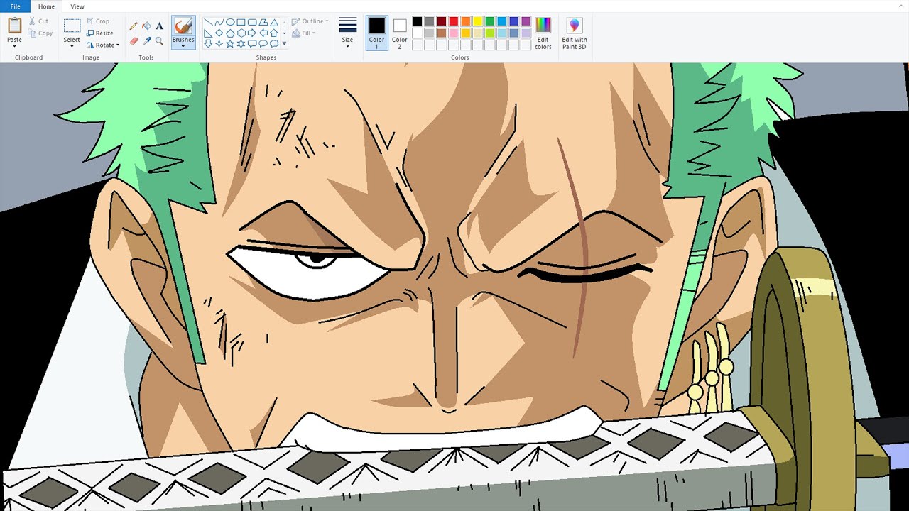 MS Paint Drawing using PC Mouse | Zoro - YouTube