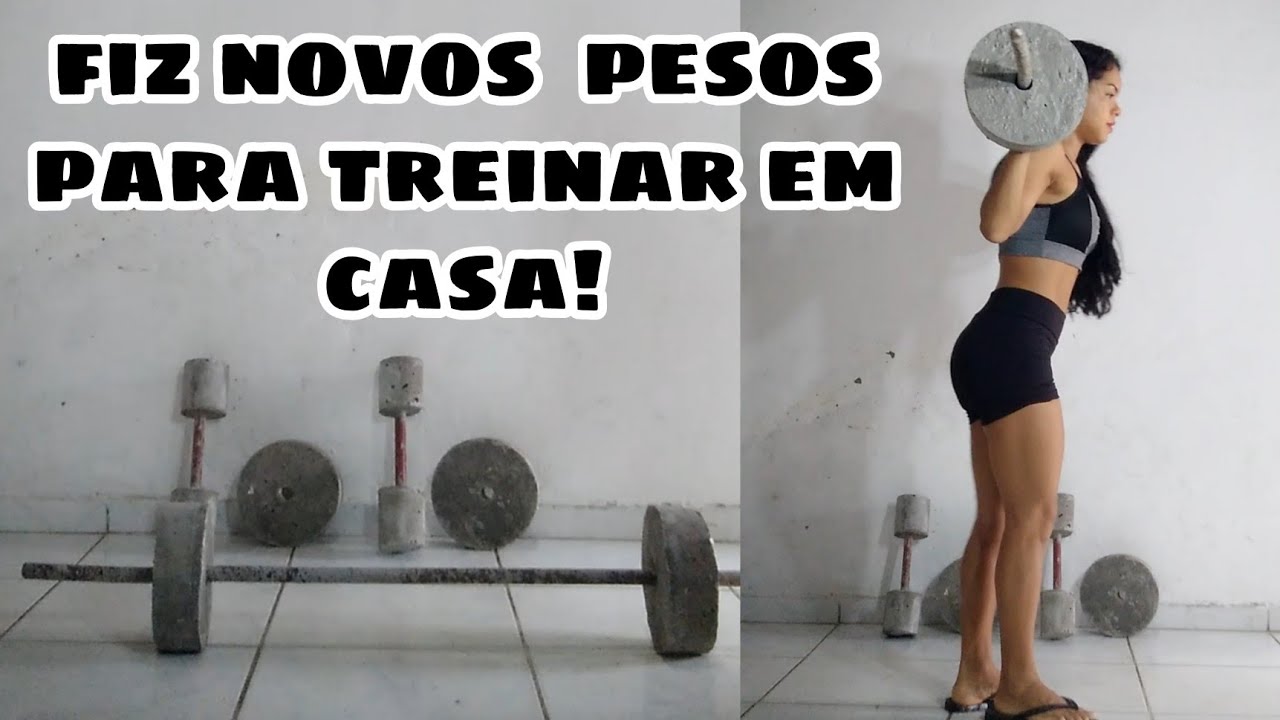 Como fazer peso caseiro/ anilhas e halteres para treinar e casa. - YouTube