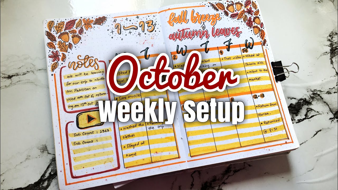 Bullet Journal October Weekly Setup |Plan with me - YouTube