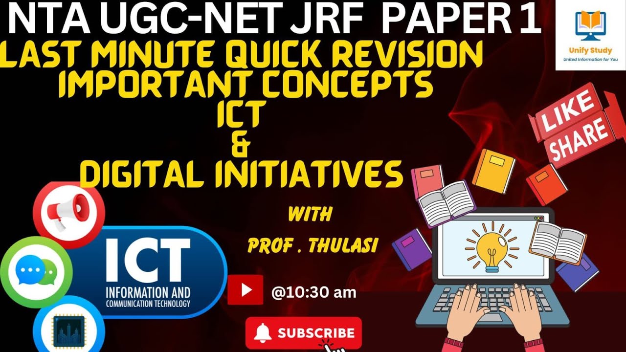 Last Minute Quick Revision - Digital Initiatives & ICT - 100% Sure Topic #ugcnetpaper1 - YouTube