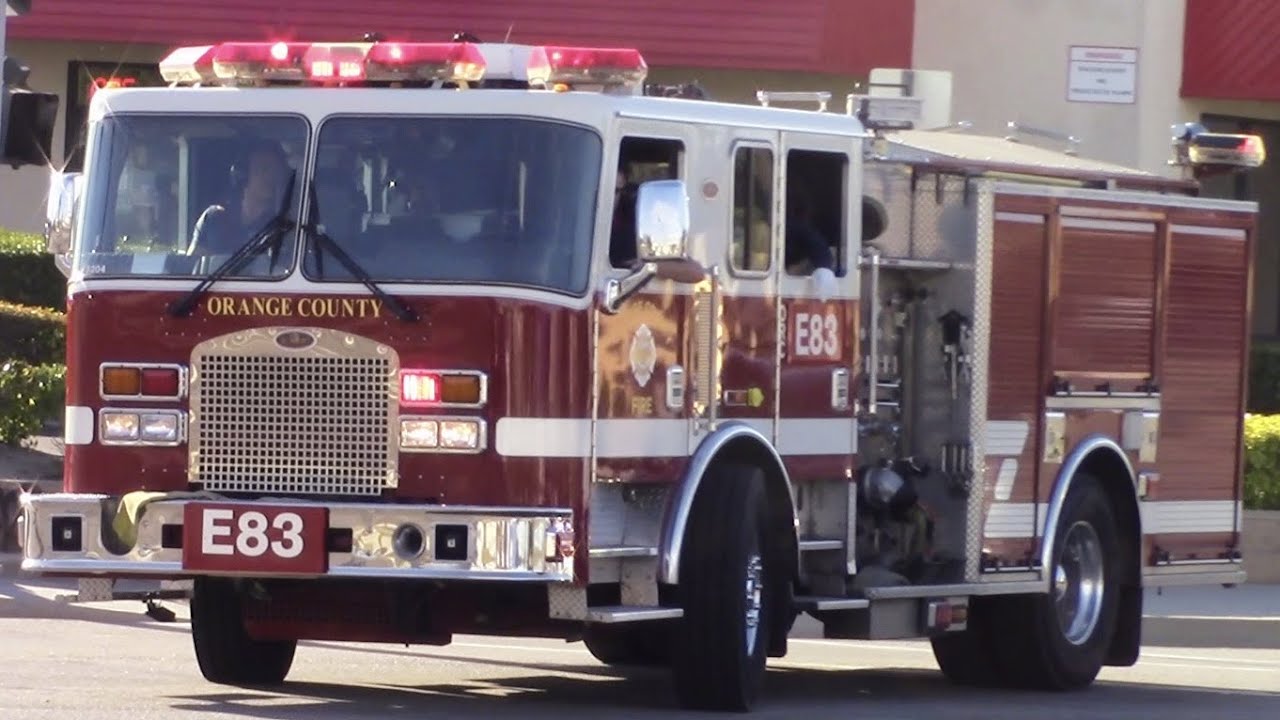 OCFA Engine 83 (Reserve) Responding - YouTube