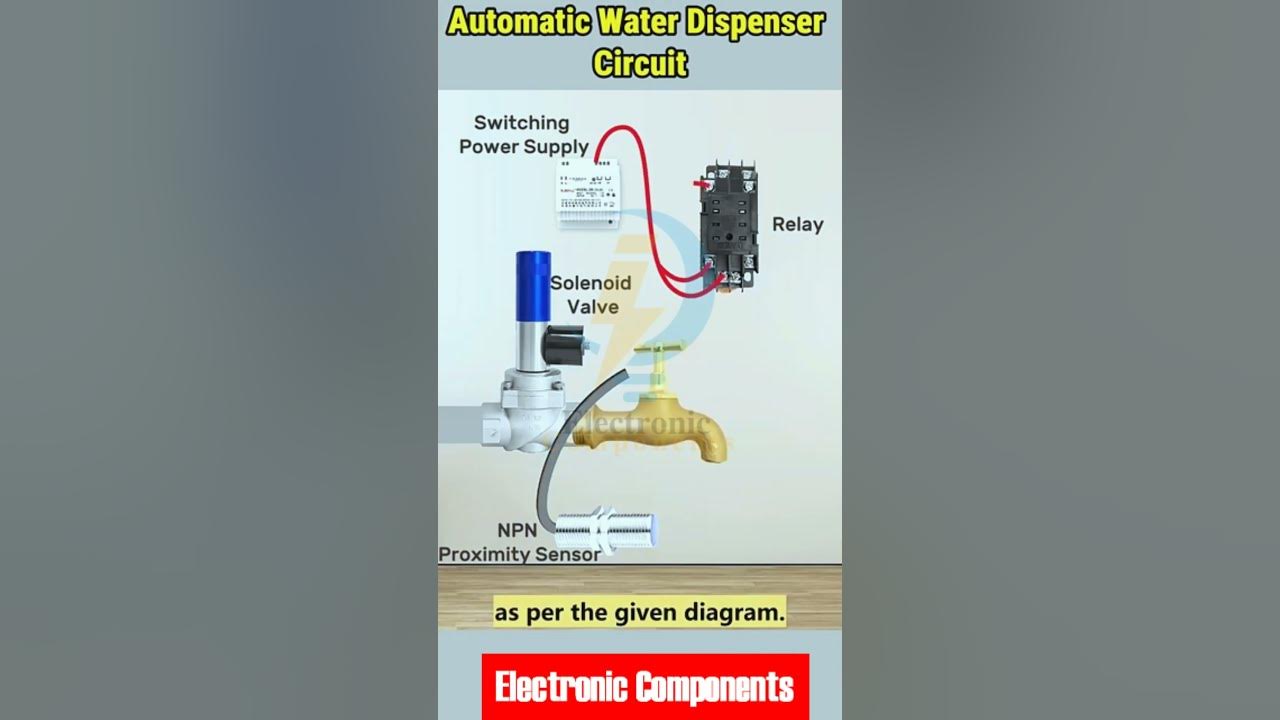 DIY Automatic Water Dispenser Circuit - NPN Proximity Sensor Based #shots - YouTube