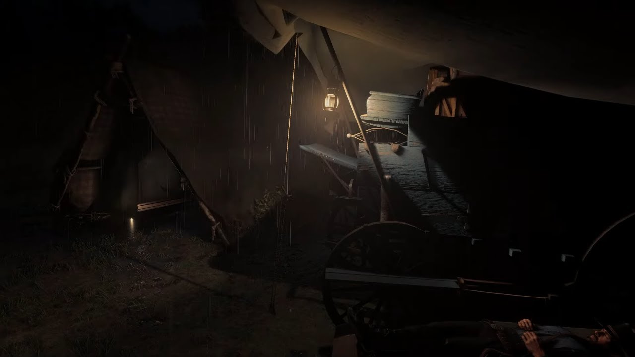 Arthur Sleeps at Horseshoe Overlook During a Rainy Night | RDR2 ASMR ...