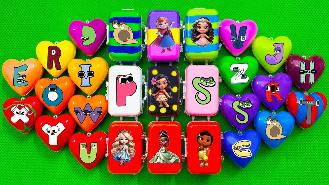 Alphabet Lore A-Z Slime Toys! Look Suitcase, Heart Colors Mixing ...