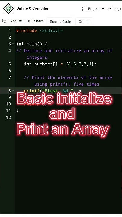 Basic Array code | Initialize & Print | #array #code #coding #c #problem ‎@TheCodeLearner - YouTube