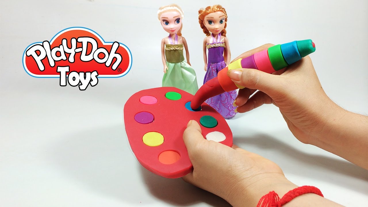 Learn Colors Rainbow with Elsa and Anna Disney Frozen Movie - DIY Fun ...