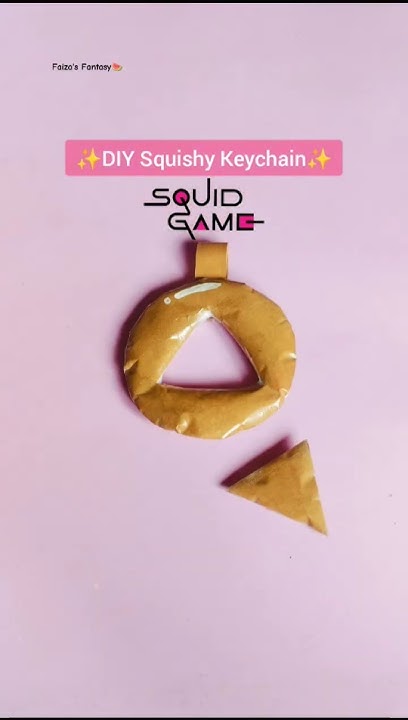 Squid Game DIY Dalgona Squishy key-chain💞Paper #squishy keychain #keychain #squidgame #shorts # ...