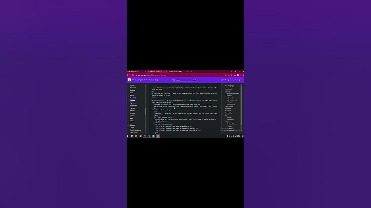 How To Do Body Scrolling In Offcanvas With Bootstrap Shorts Bootstraptutorial Youtube