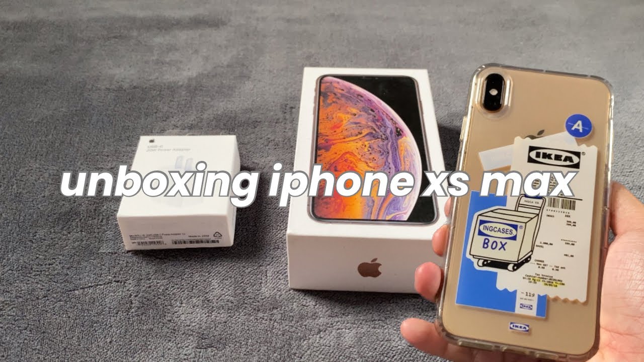 Unboxing - iphone XS Max Gold 256gb + 20W power adapter & putting ...