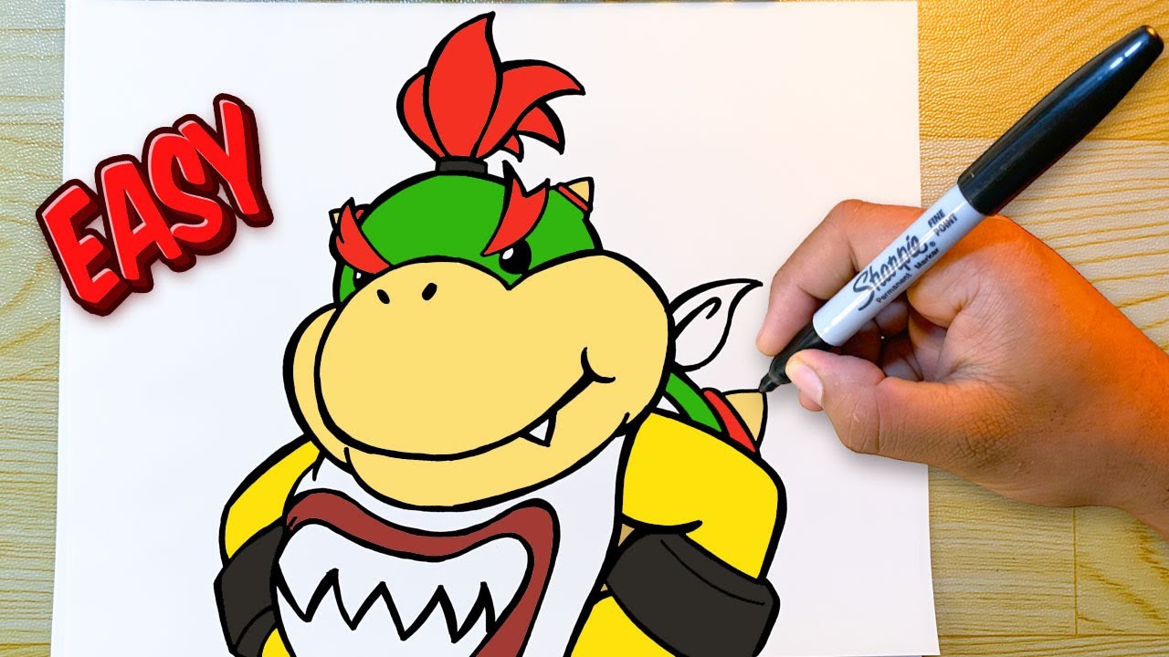 How to Draw Bowser Jr. | Easy Step-by-Step Drawing Tutorial - YouTube