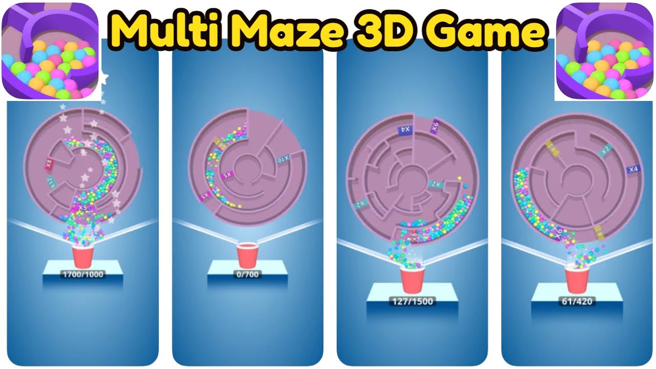 Multi Maze 3D Game All Levels 1 - 10 Gameplay Walkthrough - YouTube