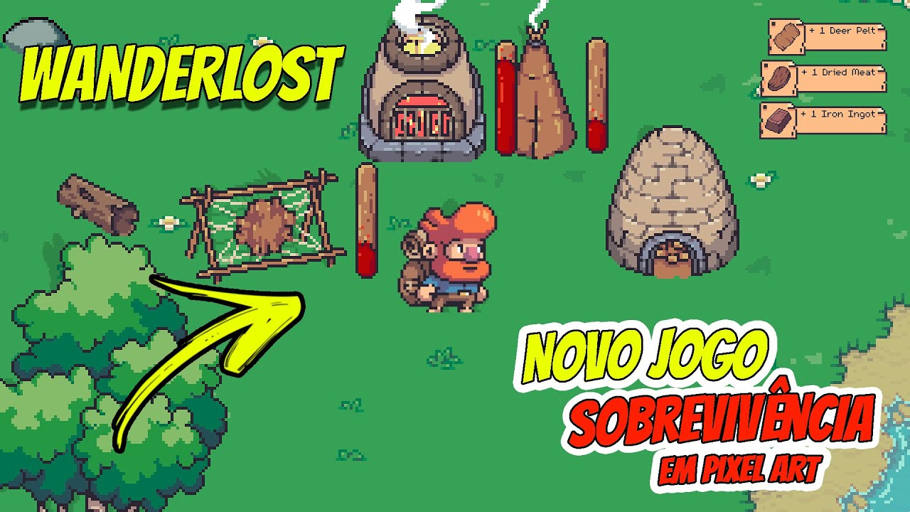 🧟NOVO JOGO DE SOBREVIVÊNCIA COM ZUMBIS E PIXELART WANDERLOST Gameplay PT-BR - YouTube