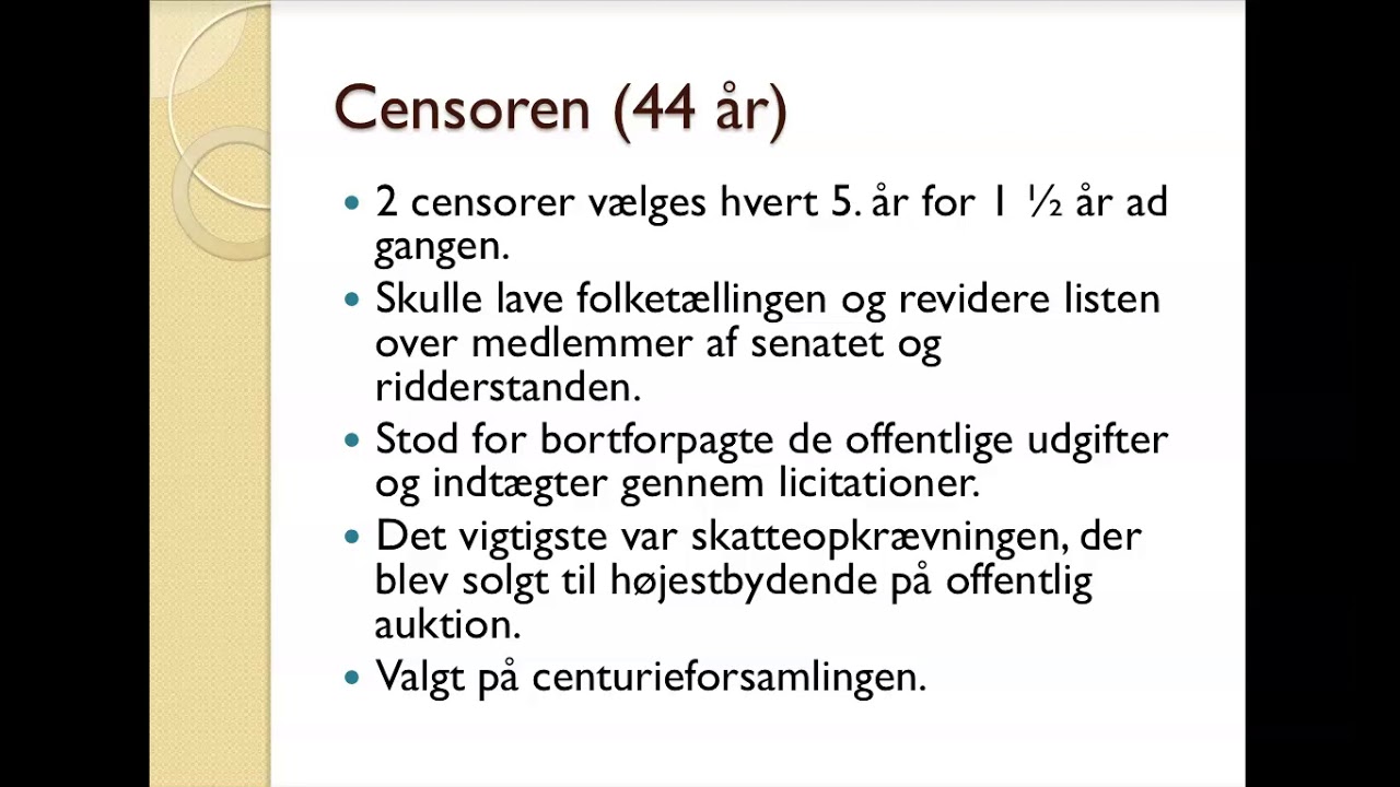 De romerske embeder - YouTube