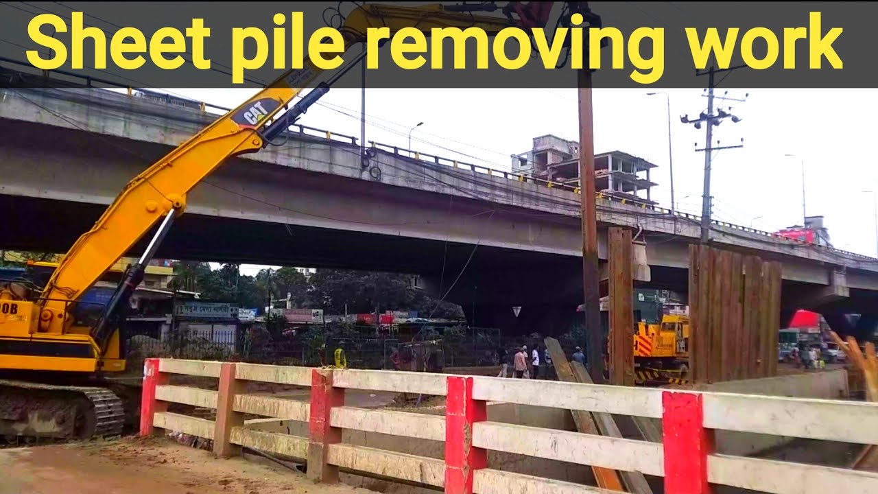 Sheet pile removing work - YouTube