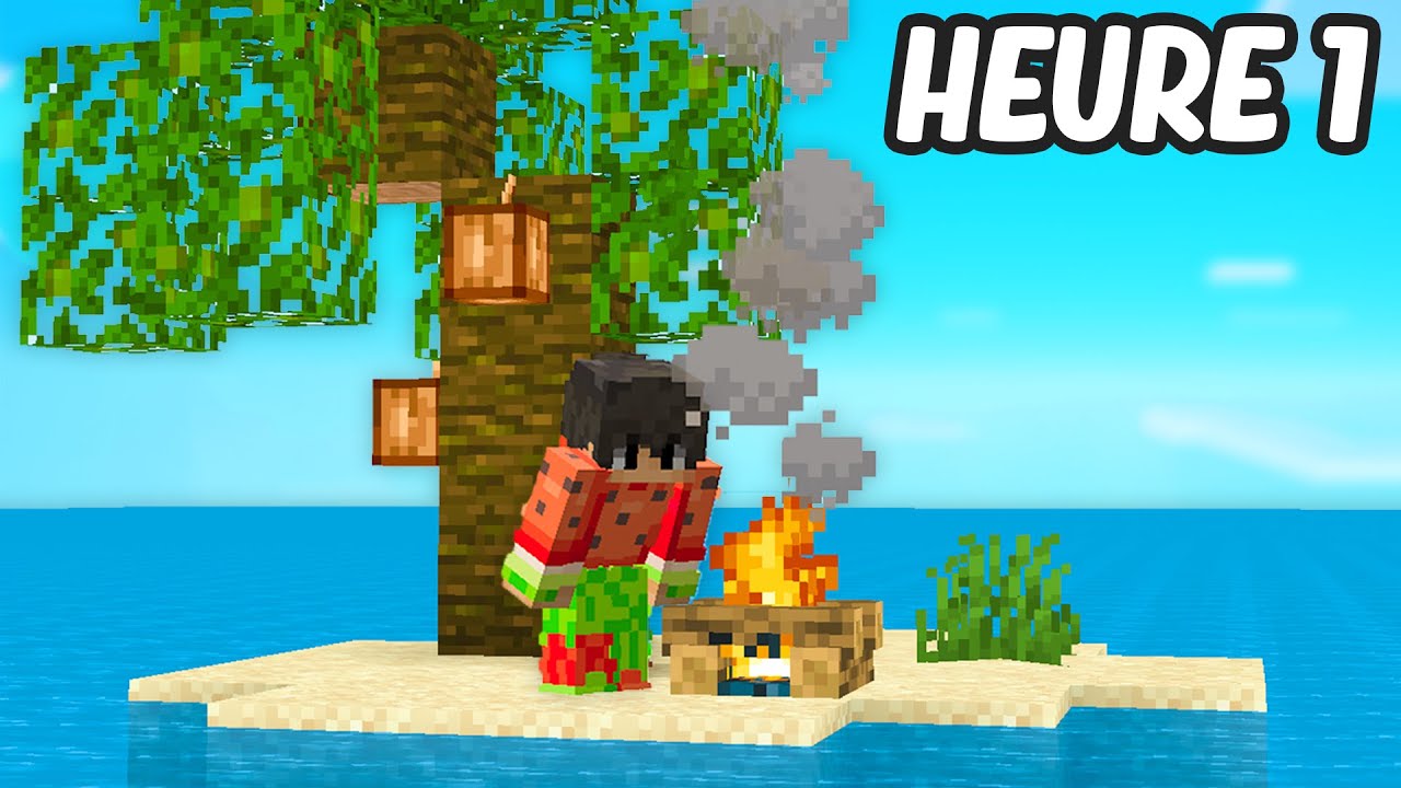 J'ai survécu 24h sur une ÎLE DÉSERTE sur Minecraft.. - YouTube