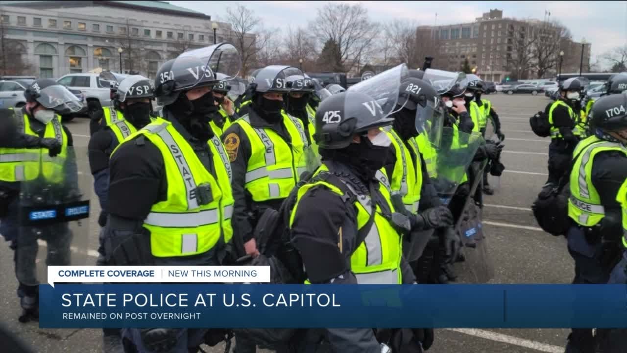 Virginia State Police troopers remain at US Capitol - YouTube