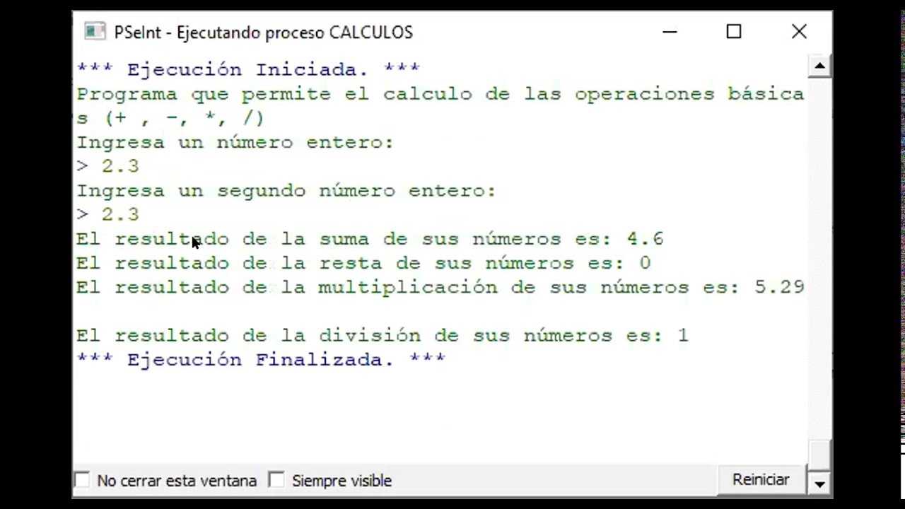 PSeInt: programa para principiante de operaciones básicas - YouTube
