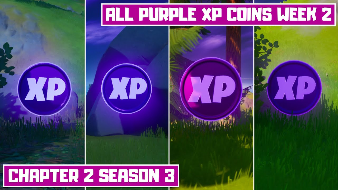 All 4 Purple XP Coins Locations Week 2! - Secret XP Coins Fortnite ...