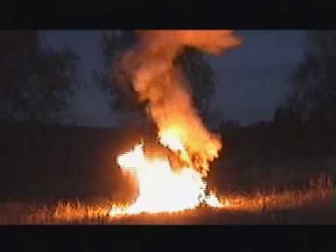 Gasoline fireball - YouTube