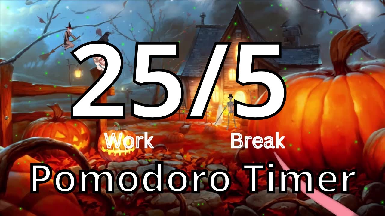 🎃👻🦇Pomodoro Timer🦇 👻🎃| 1 Hour | 25/5 - 2 Sets | Halloween Theme | - YouTube