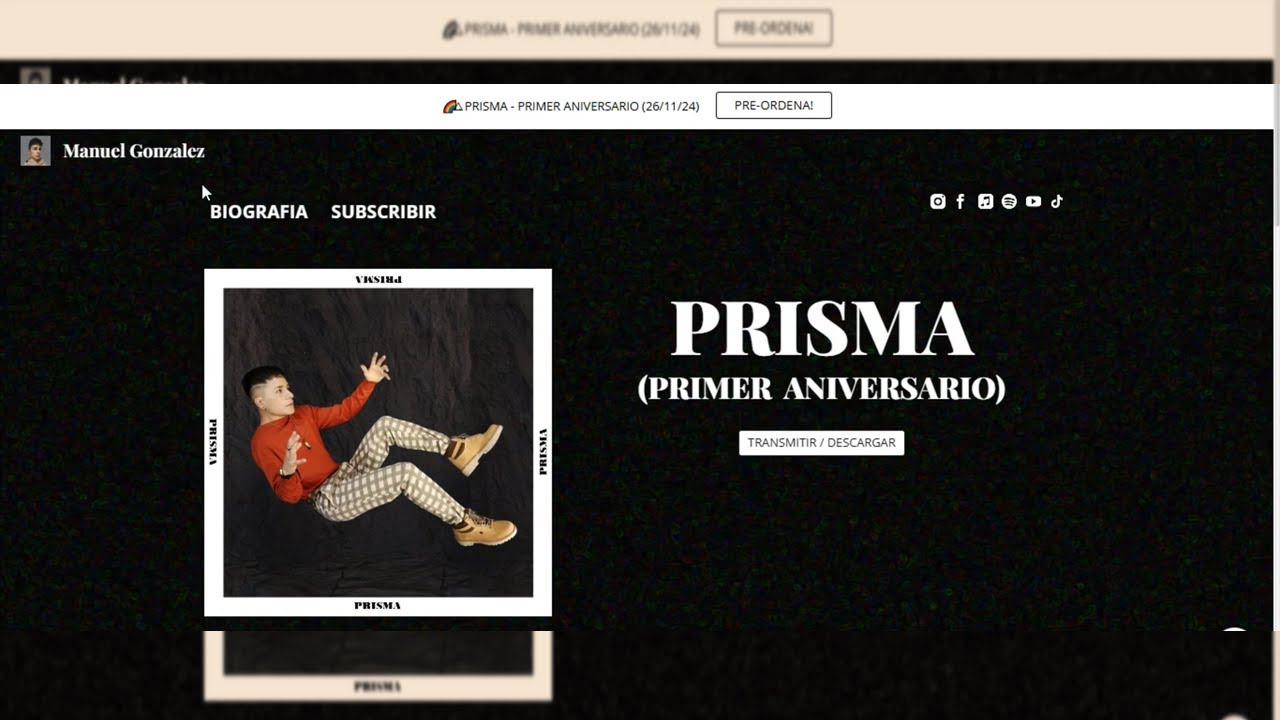 Manuel Gonzalez Official Site - Prisma (WEB SITE) 2024 - YouTube