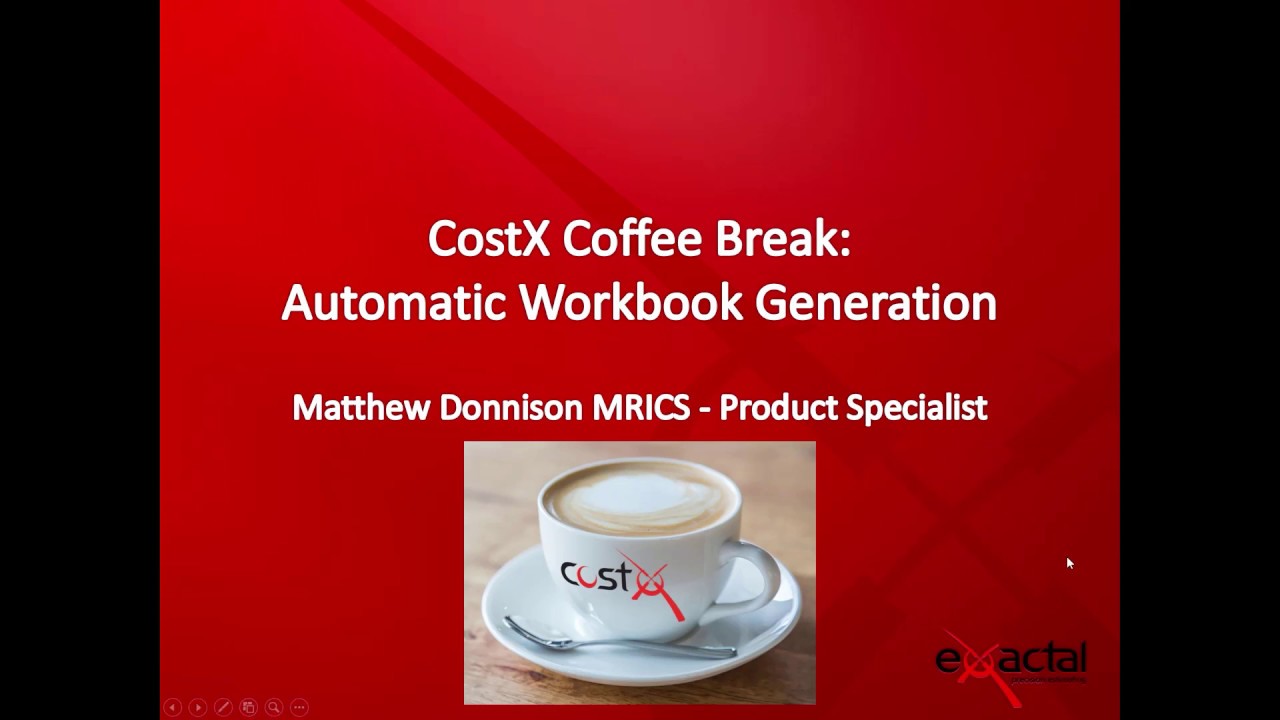 CostX Coffee Break Webinar - Automatic Workbook Generation - YouTube