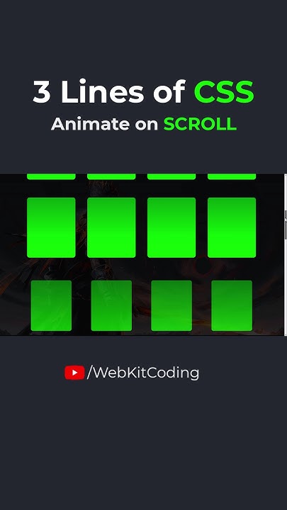 Animate On Scroll With 3 Lines Of Css Code Css Htmlcss Youtube