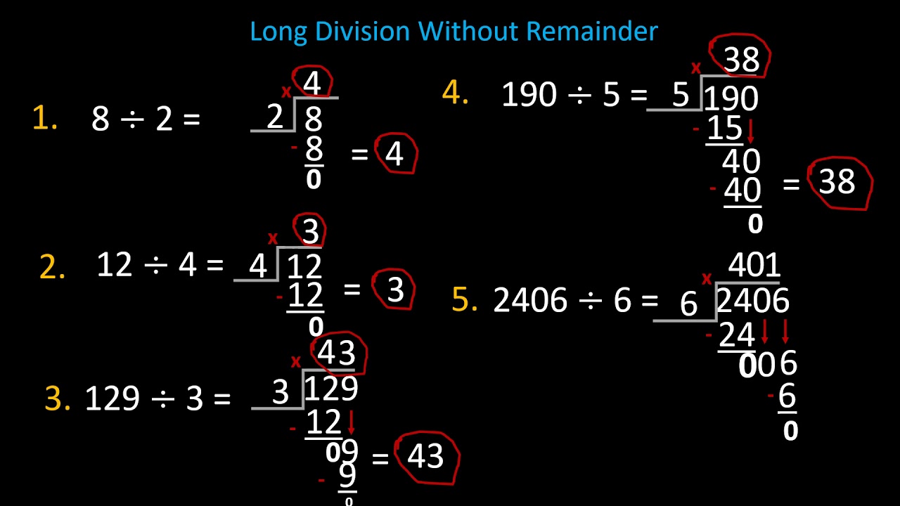 Long Division with and Without Remainder Animated - YouTube