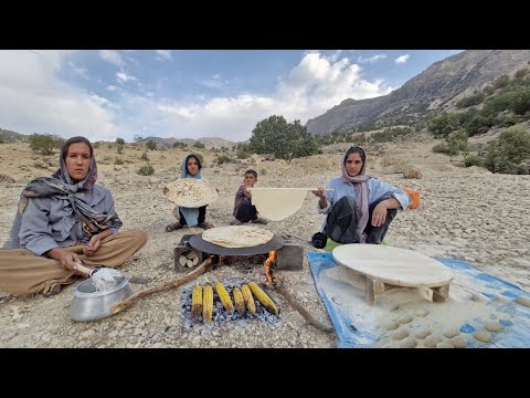 Baking Traditional Bread on Wood Fire  | Building a Stone House | Nomadic Lifestyle of Iran