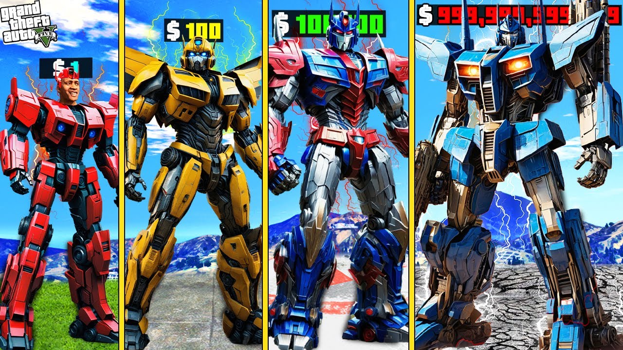 Level 1 TRANSFORMER to Level 1,000,000,000 TRANSFORMER in GTA 5 - YouTube