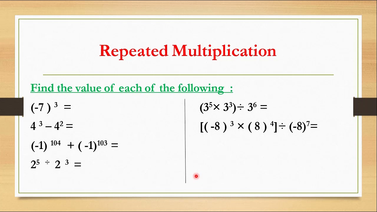 Repeated multiplication - YouTube