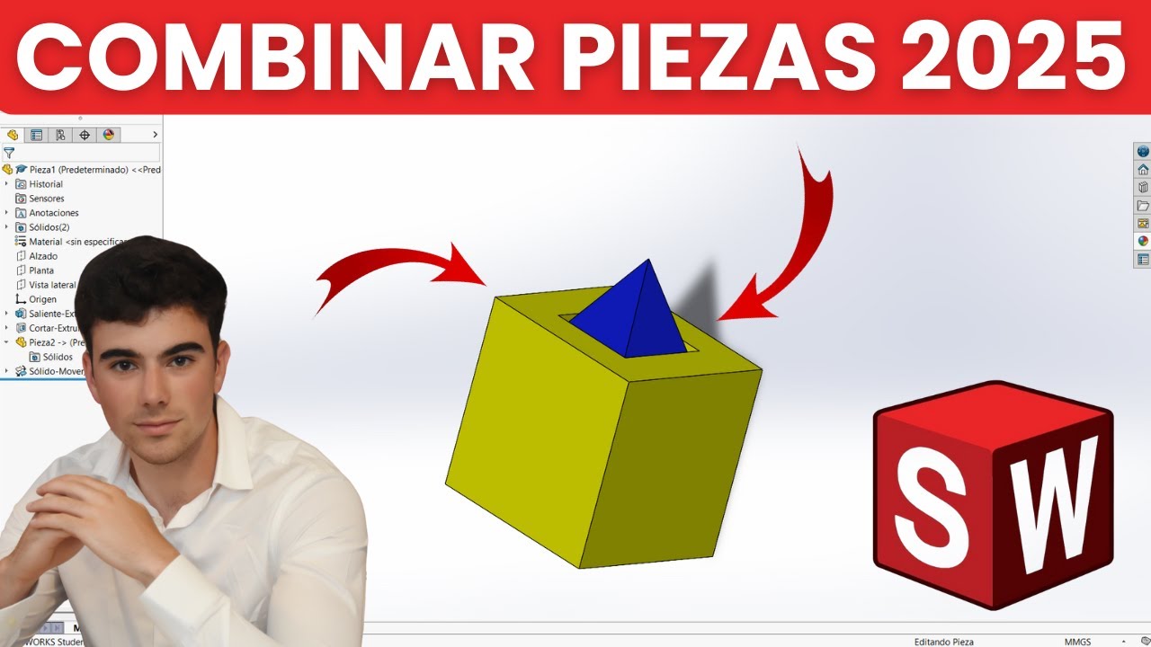 Como combinar piezas en SOLIDWORKS en solo 2 minutos🚀 - YouTube