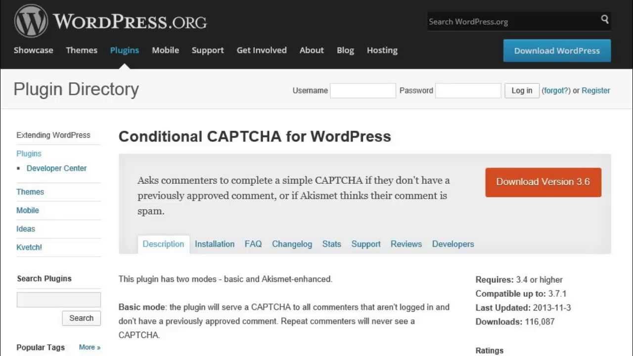 WordPress Security Series - Conditional Captcha for WordPress - YouTube