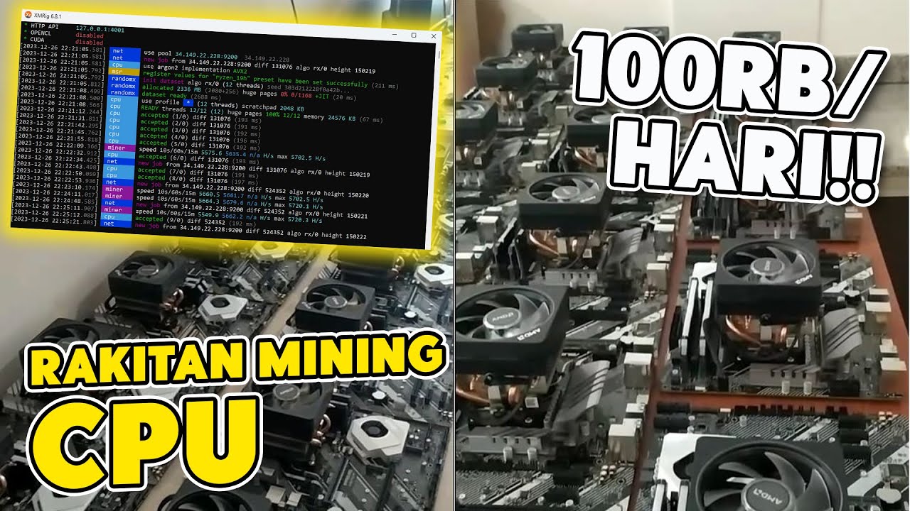 Rekomendasi Rakitan Untuk Mining CPU Dengan Pasif Income 150Ribu Per ...
