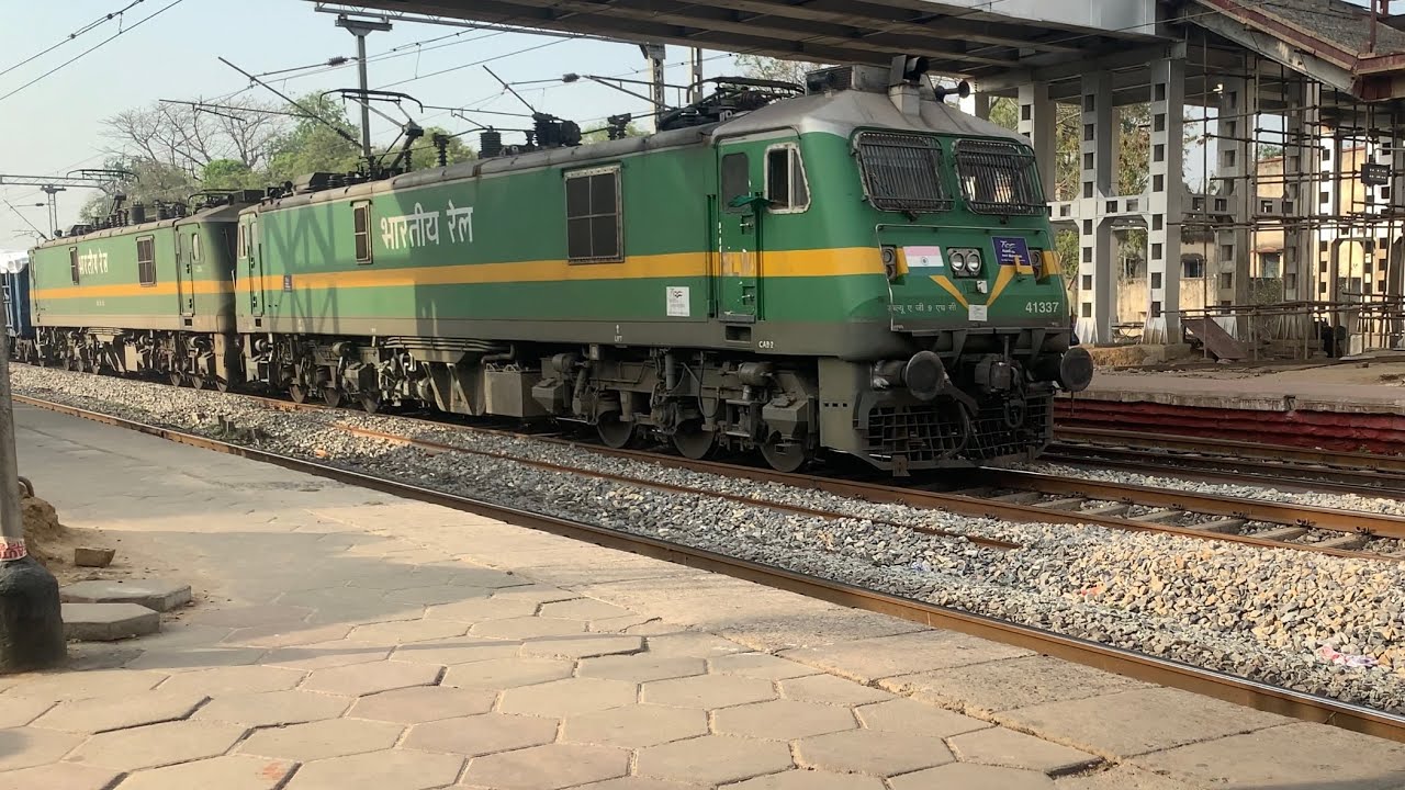 Beautiful Dual WAG 9 Locomotive Acceleration Maal Gaadi Freight Train ...