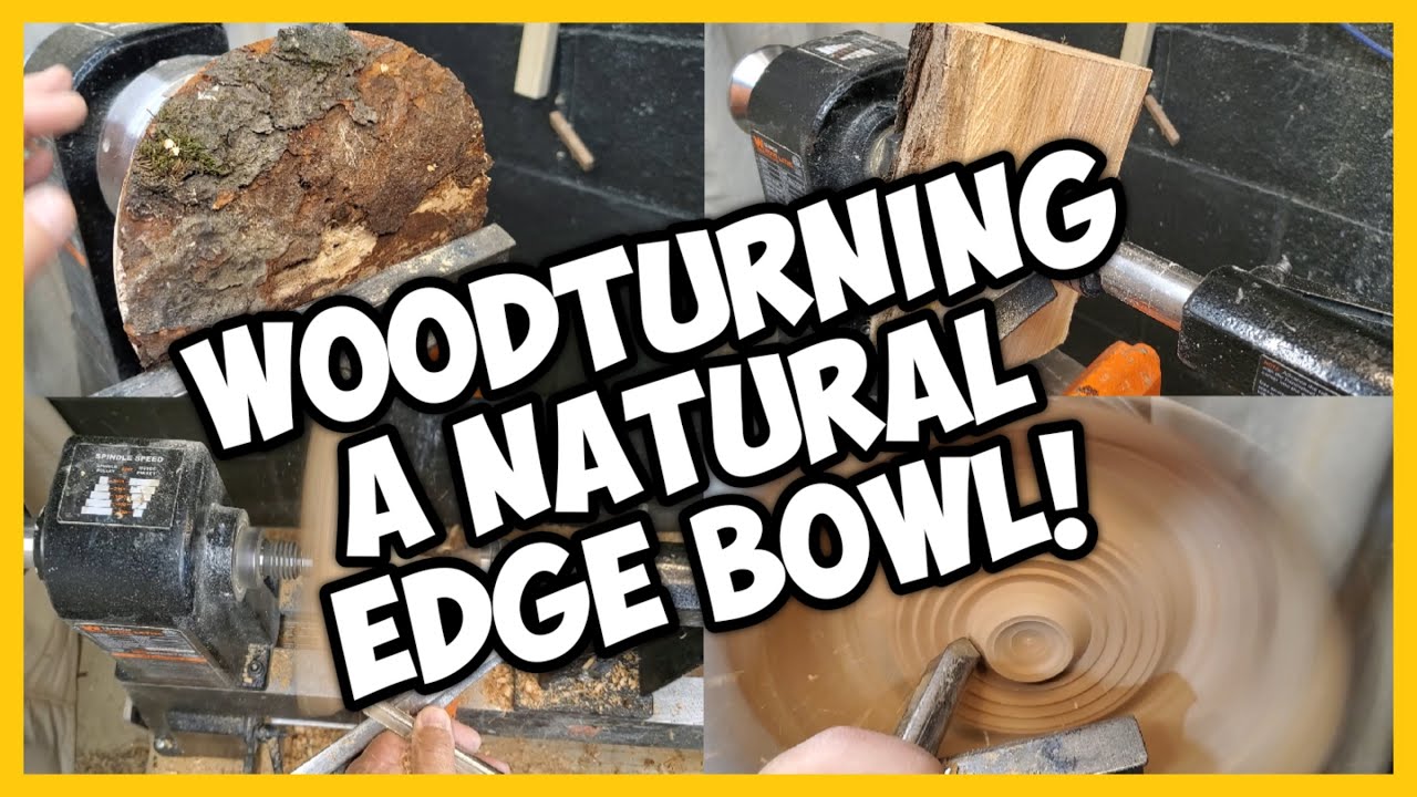 Natural Edge Rustic Wood Bowl || Small Basement Shop Woodturning - YouTube