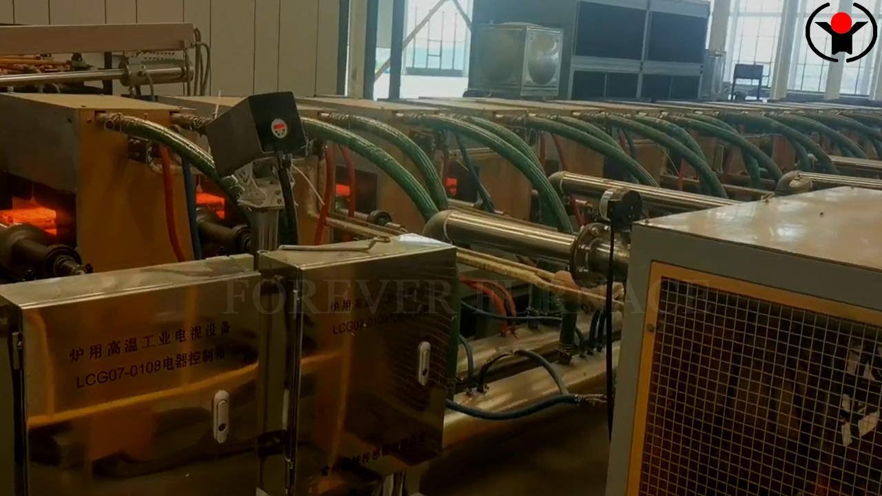 slab induction heating machine - heat treatment furnace - YouTube