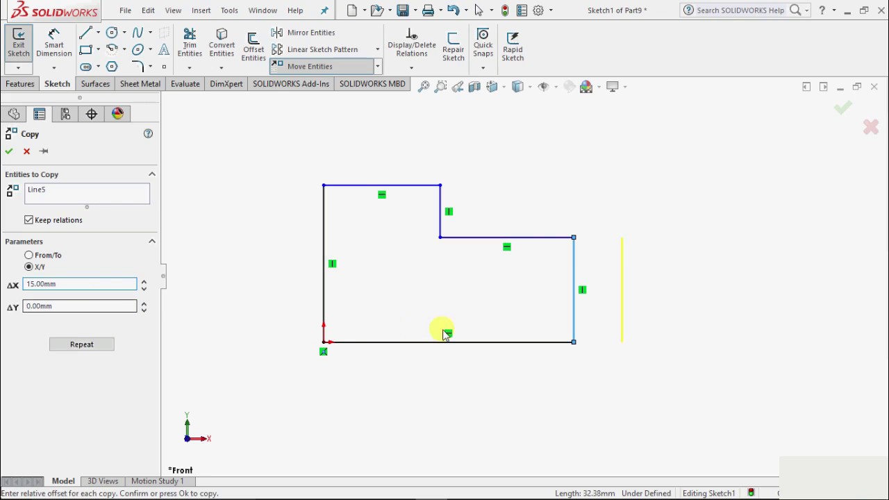 Move Copy Rotate Scale Feature - Solid Works Tutorial - YouTube
