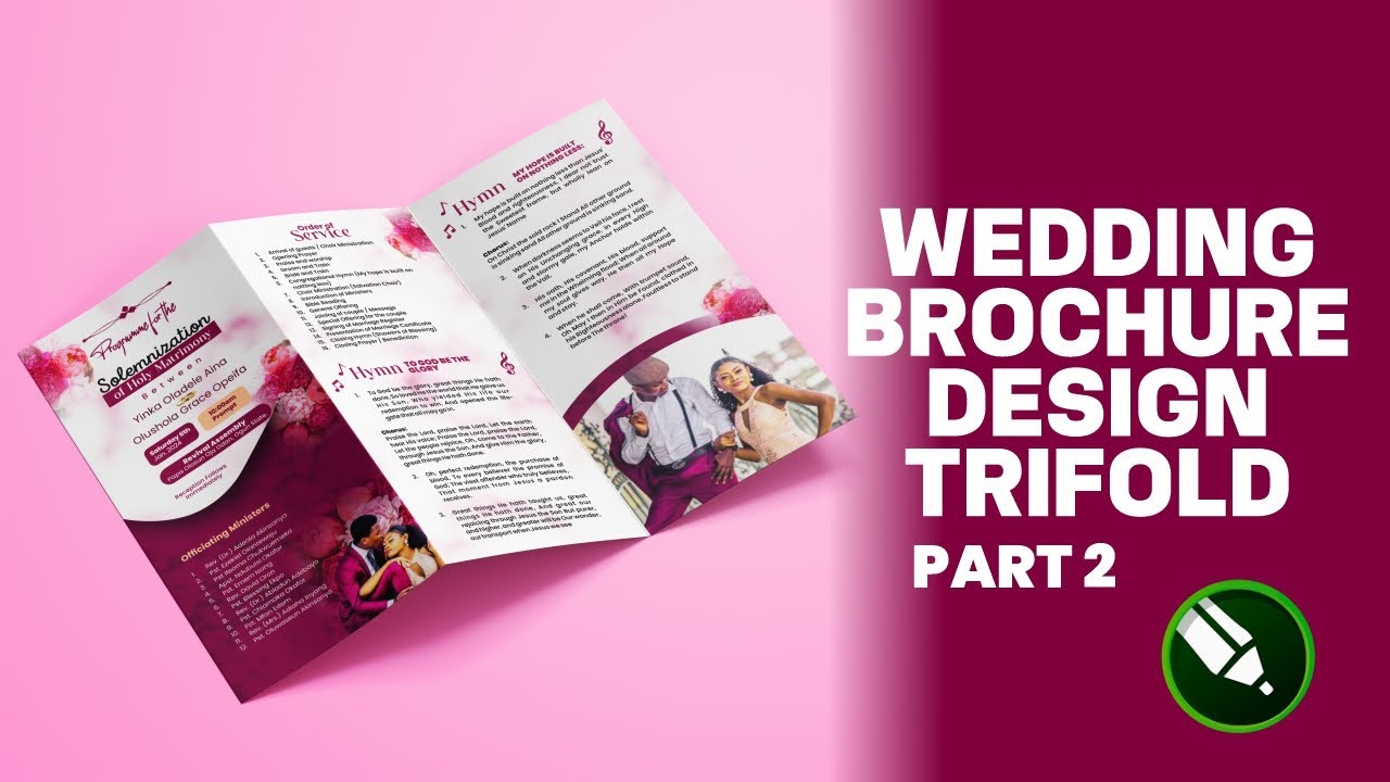 TRIFOLD WEDDING BROCHURE DESIGN // WEDDING PROGRAM DESIGN // CORELDRAW ...